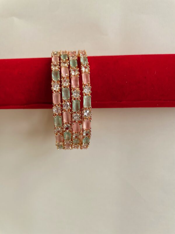 Sanchi Pista Gold Bangles - Nikhar Jewellery