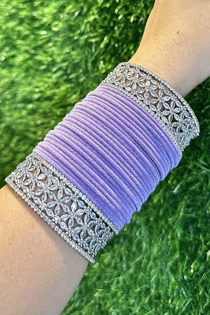 Lilac Eternal Luxe Bangle Set for 2 Hands - Nikhar Jewellery