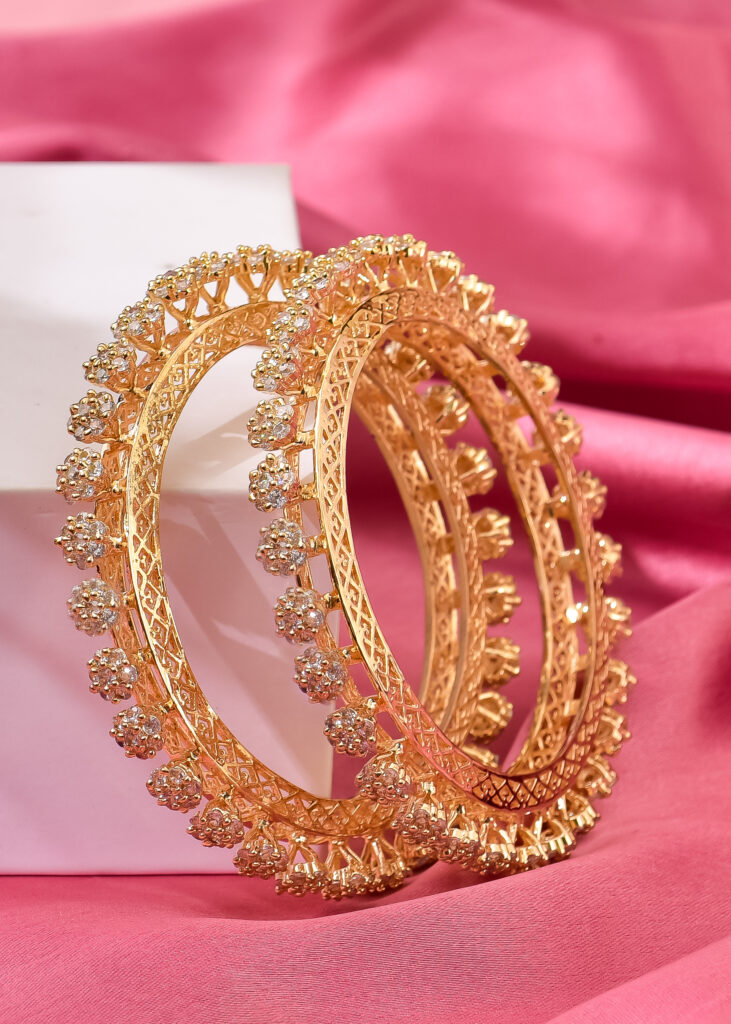 Premium Grand Crown Pacheli Bangles Set of 2 - Nikhar Jewellery